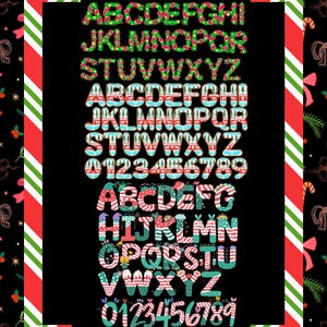 Christmas Font Clipart Bundle: 41 Sets PNG SVG, Holiday Letters - Etsy