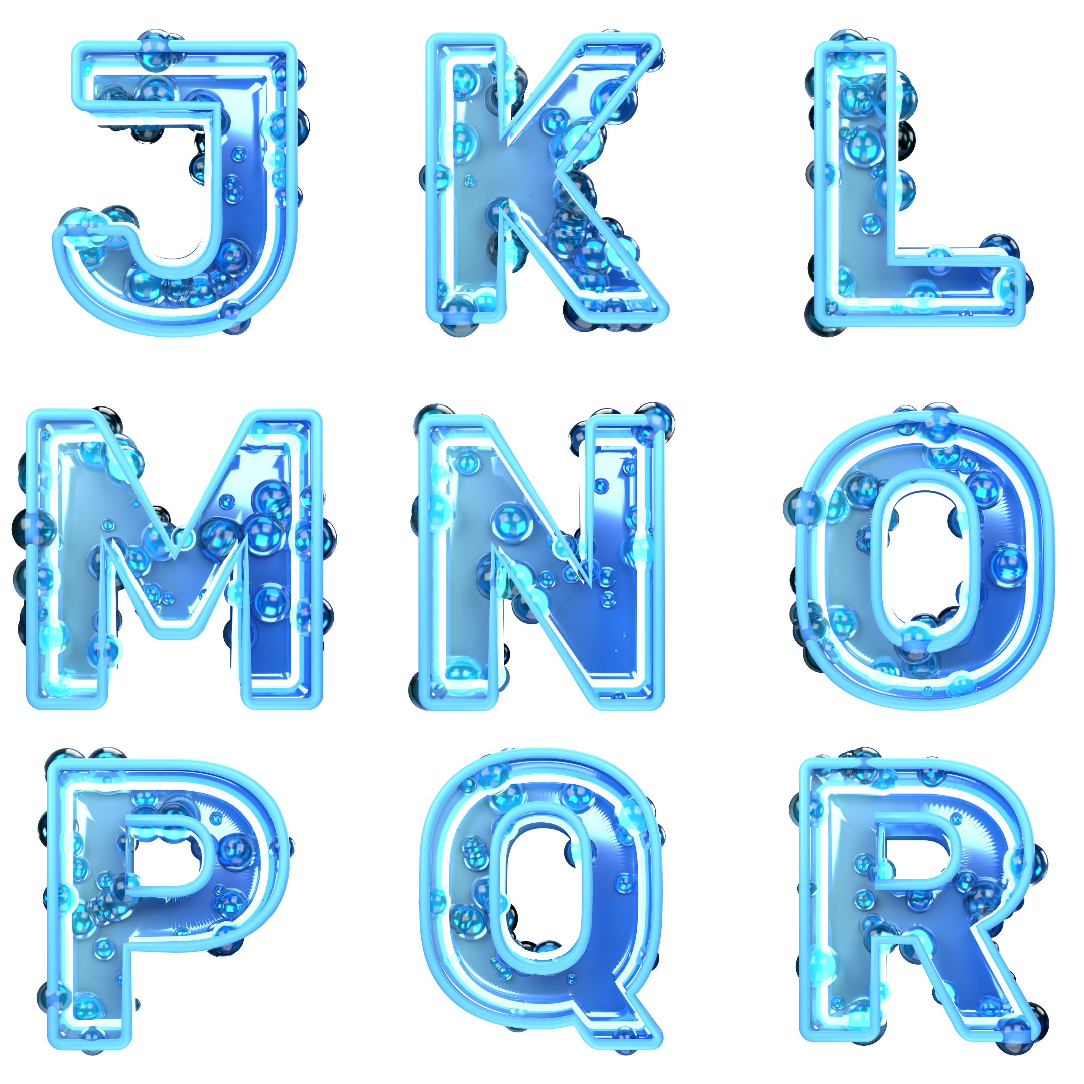 3D Font With Bubbles Clipart PNG SVG Bundle, Bubbly Font, Bubbly ...