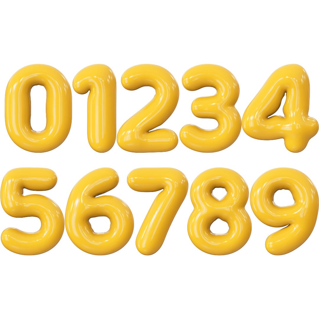 3D Bubbly Yellow Letters Clipart PNG SVG Bundle, Bubbly Font, Bubbly ...