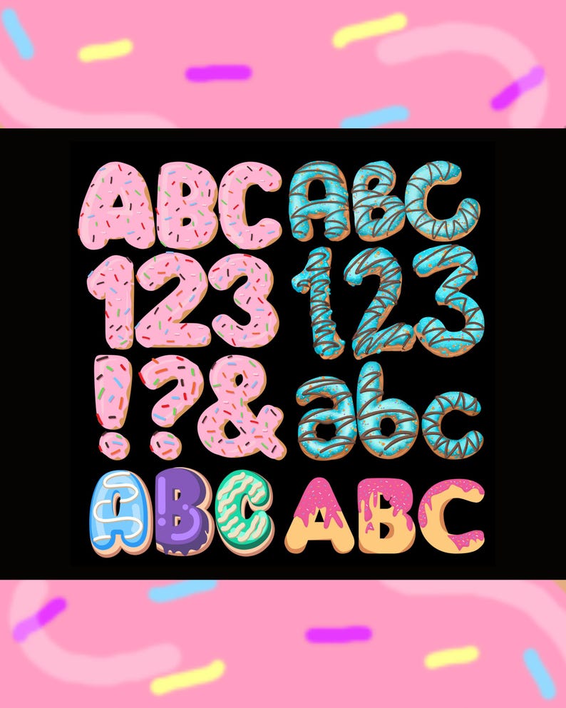 Sweets Font Bundle: 30 PNG SVG Candy Fonts - Etsy