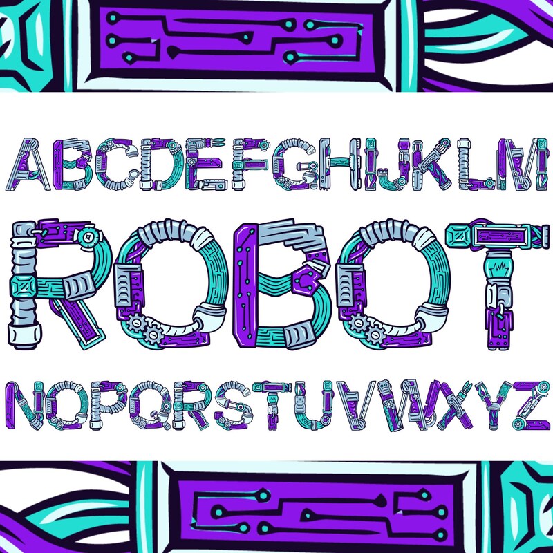 Robot Letters - Etsy