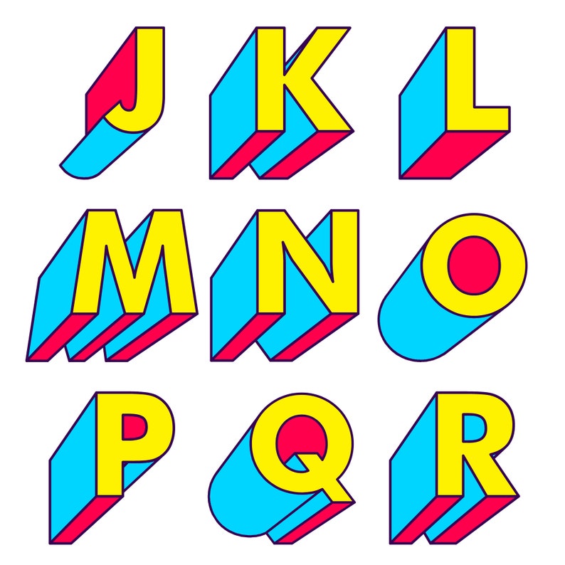 3D Comic Letters Clipart PNG SVG Bundle, Comic Font, Comic Alphabet, 3D ...