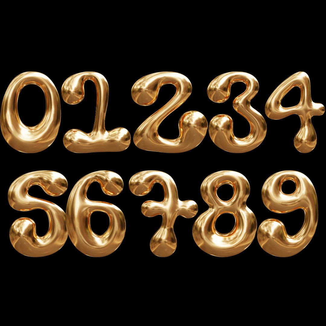 3D Bubbly Golden Font Clipart PNG SVG Bundle, Bubbly Letters, Bubbly ...