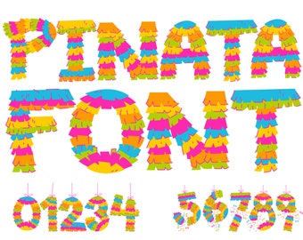 Pinata Font Clipart PNG SVG Bundle, Pinata Alphabet, Pinata Letters ...