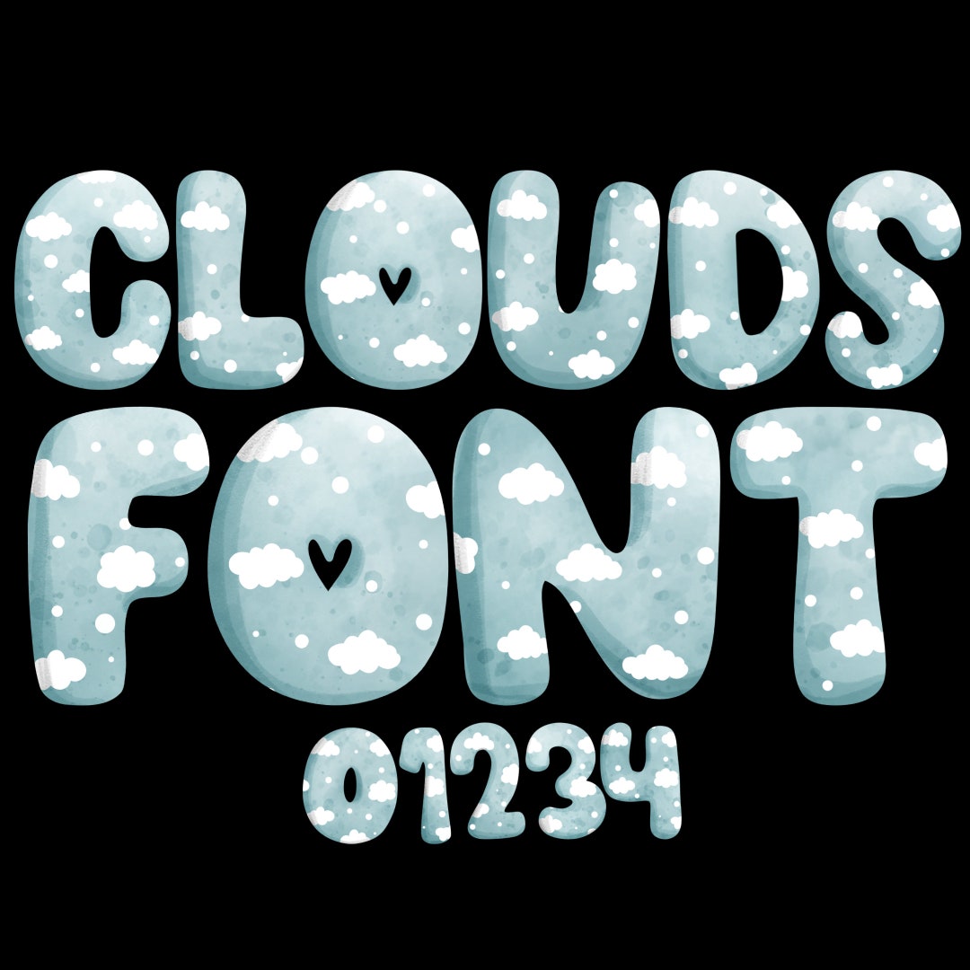 Cloud Letters PNG SVG Clipart Bundle, Cloud Alphabet, Cloud Font Svg ...