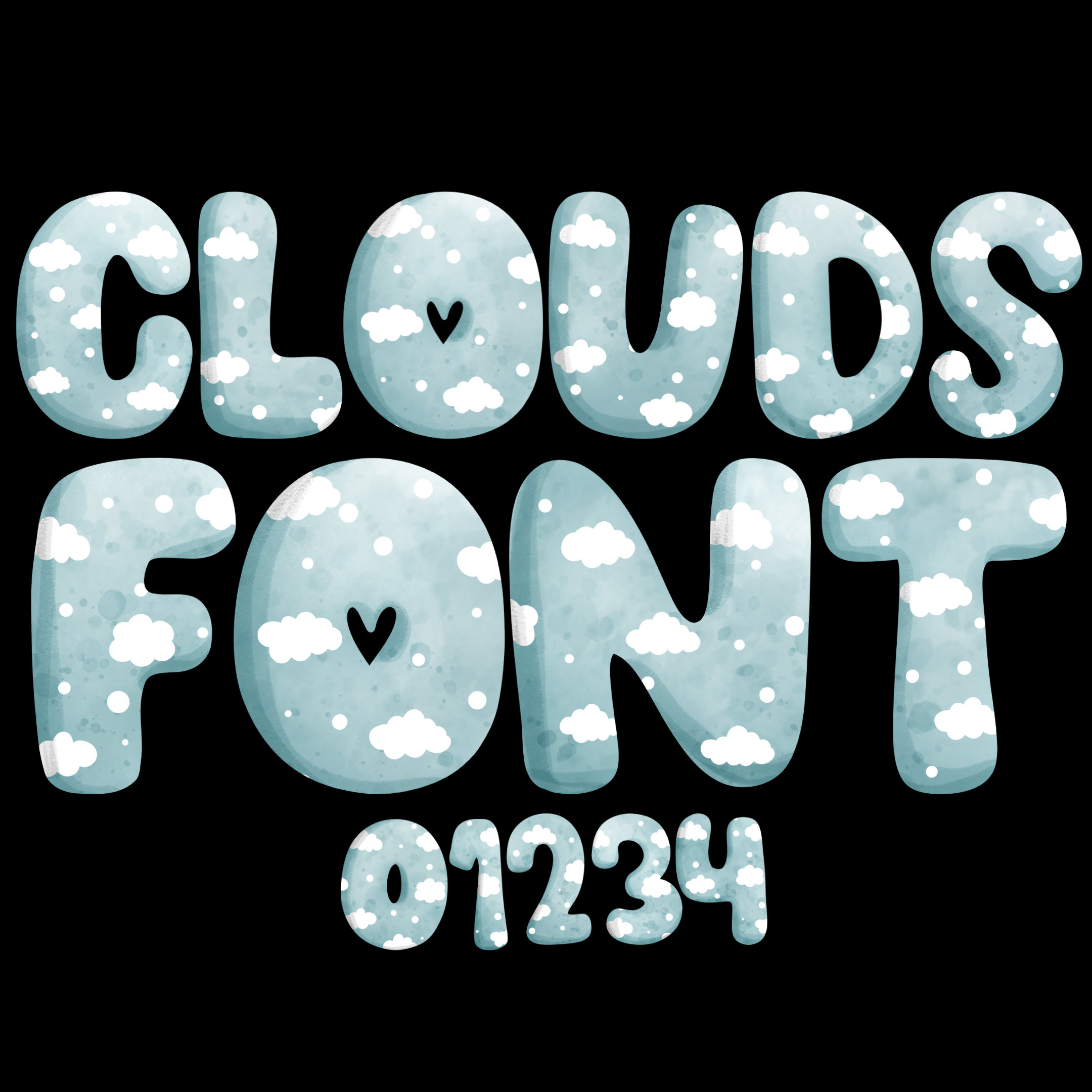 Cloud Letters PNG SVG Clipart Bundle, Cloud Alphabet, Cloud Font Svg ...