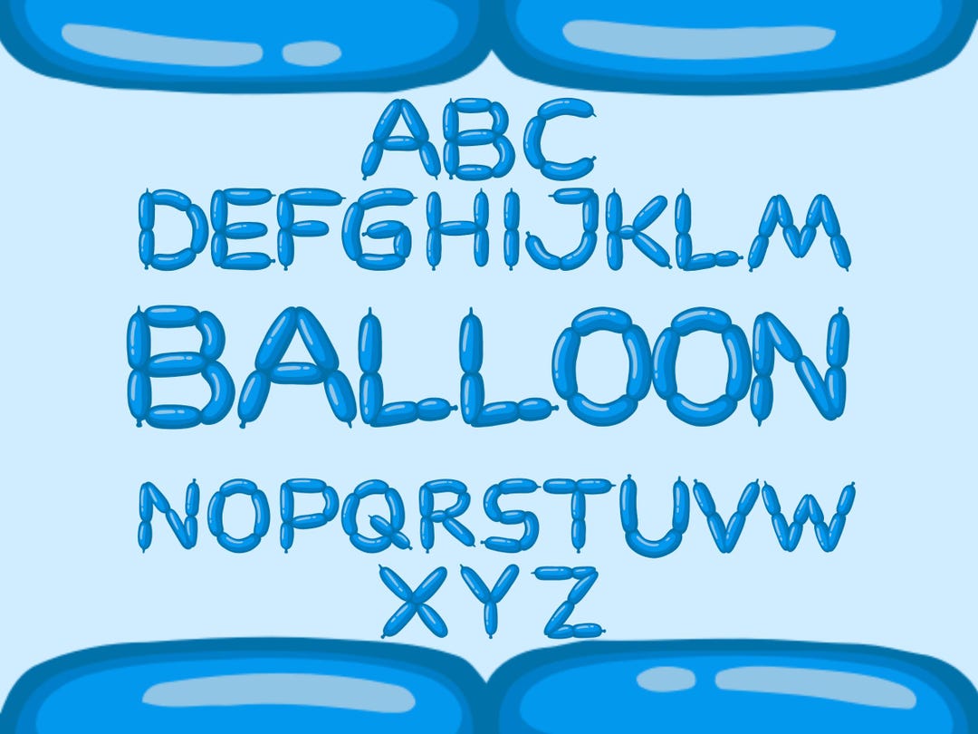Cartoon Ballon Letters PNG SVG Bundle, Clown Ballon Font, Kids Cartoon ...