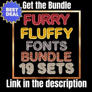 3D Furry Letters Clipart PNG SVG Bundle, Furry Font, Fluffy Alphabet ...