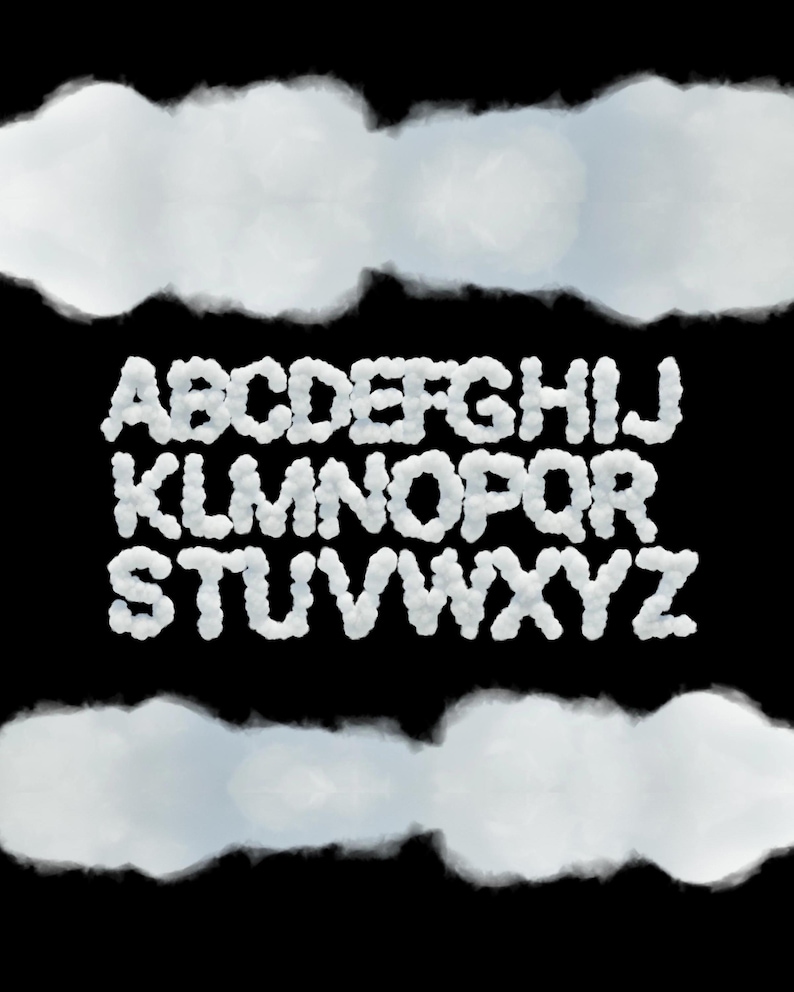 3D Cloud Letters PNG SVG Bundle: Alphabet, Numbers, Punctuation - Etsy ...