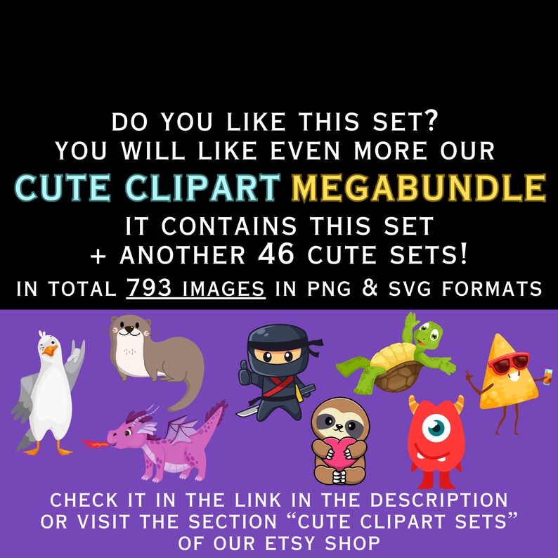 18 Cute Monsters Clipart Bundle SVG PNG, Birthday Monsters, Party ...