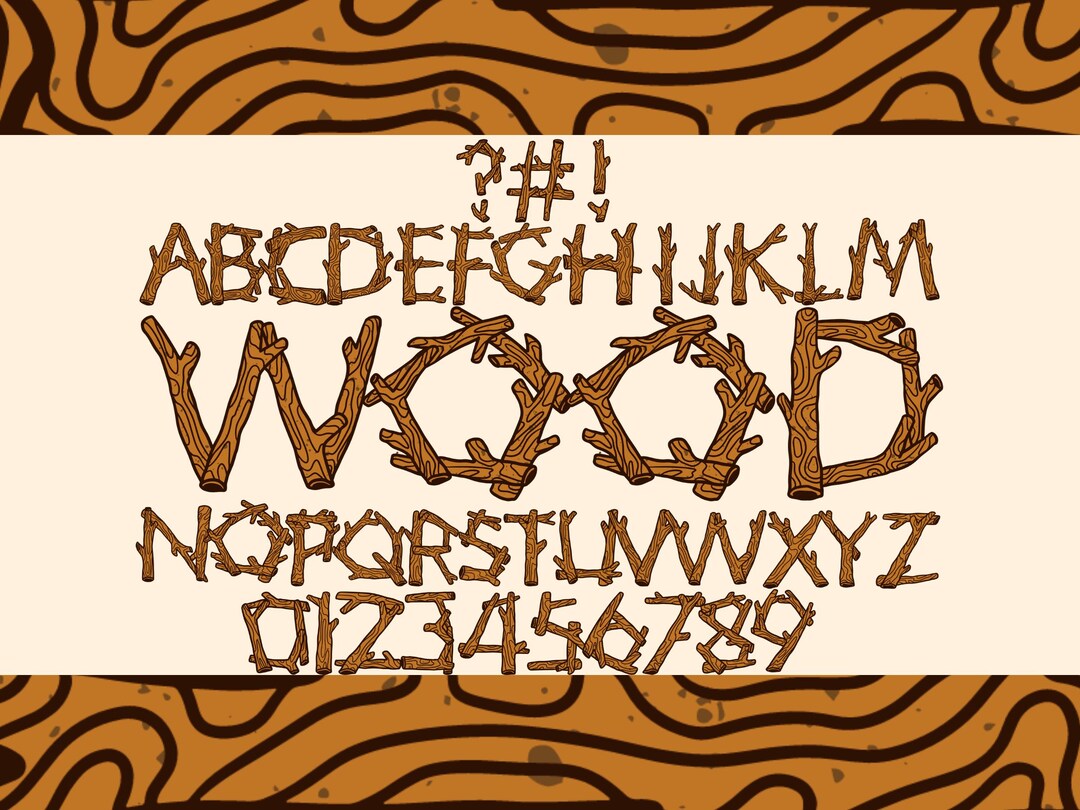 Wooden Font Clipart PNG SVG Bundle, Wood Font Svg, Wood Letters, Rustic ...
