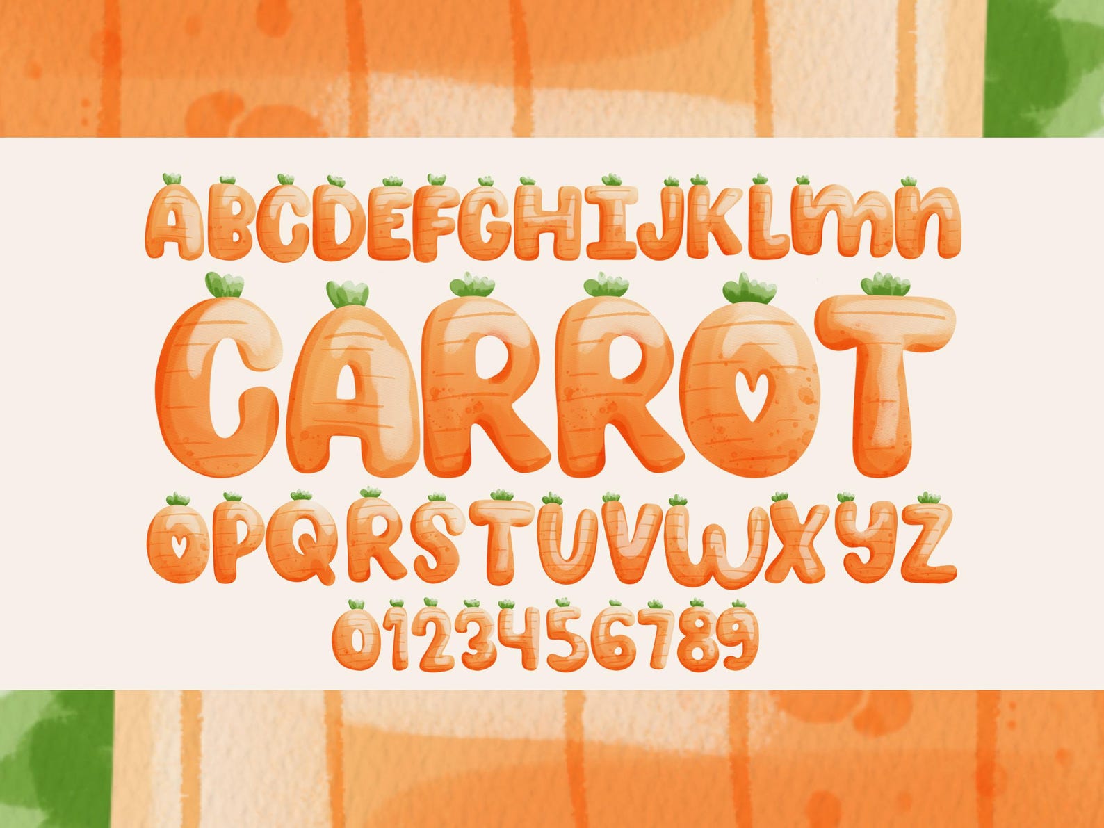 Carrot Alphabet: PNG SVG Clipart Bundle - Etsy