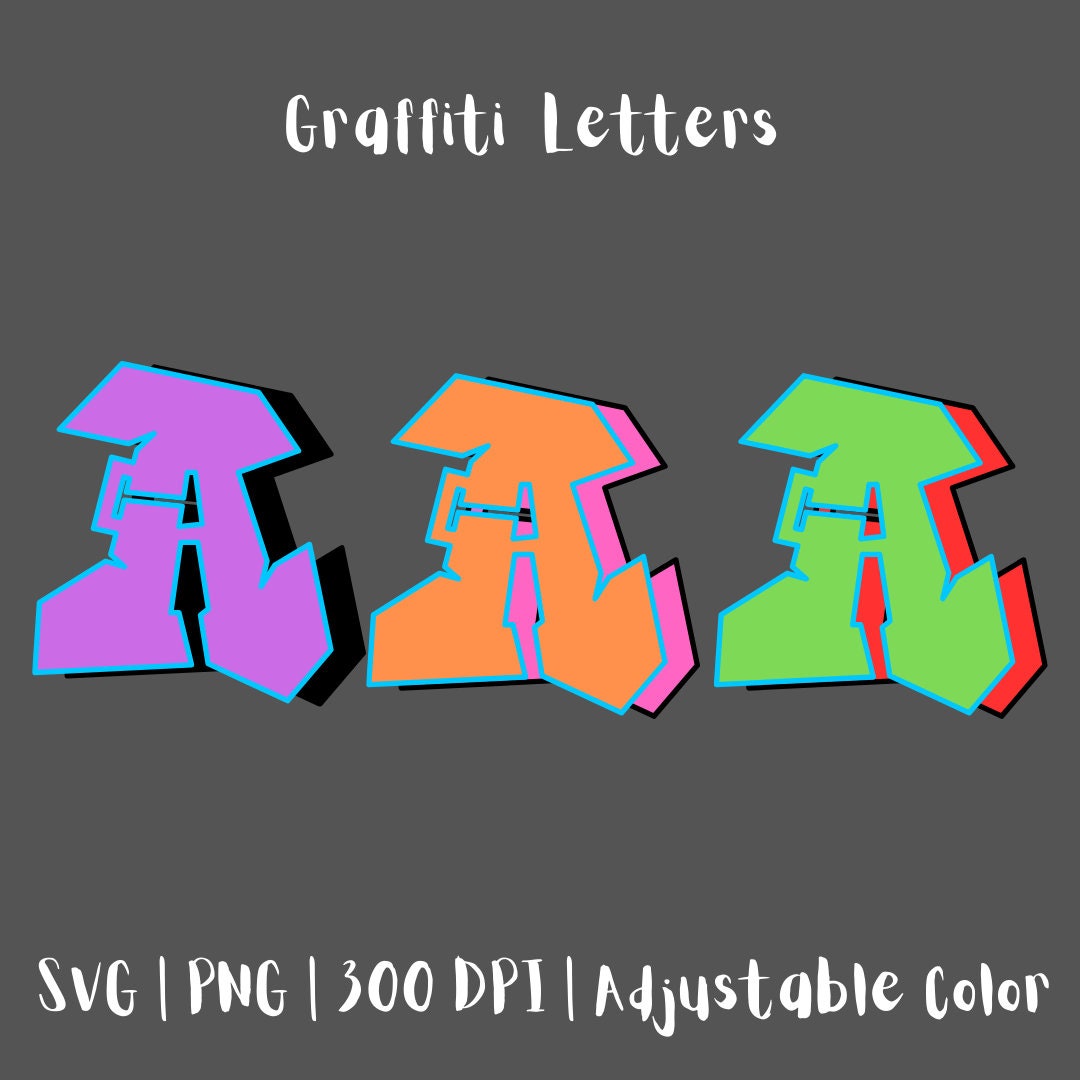 3D Graffiti Font Clipart PNG SVG Bundle, Urban Graffiti Font Svg, Retro ...