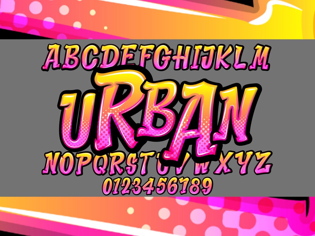 3D Graffiti Font Clipart PNG SVG Bundle, Urban Graffiti Font Svg, Retro ...