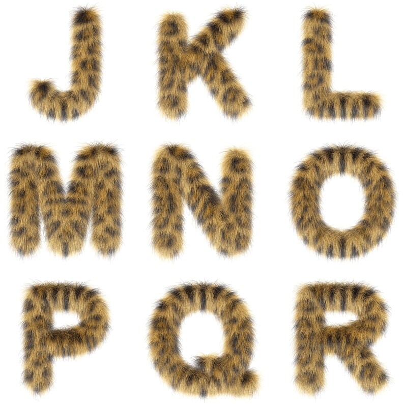 3D Furry Letters Clipart PNG SVG Bundle, Furry Leopard Font, Fluffy ...