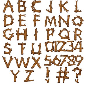 10 Sets Bundle Wooden Font Clipart PNG SVG Bundle, Wood Font Svg, Wood ...