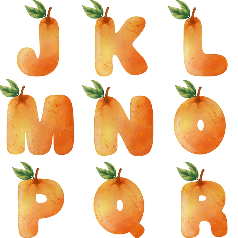 Orange Letters PNG SVG Clipart Bundle, Orange Alphabet, Orange Font Svg ...