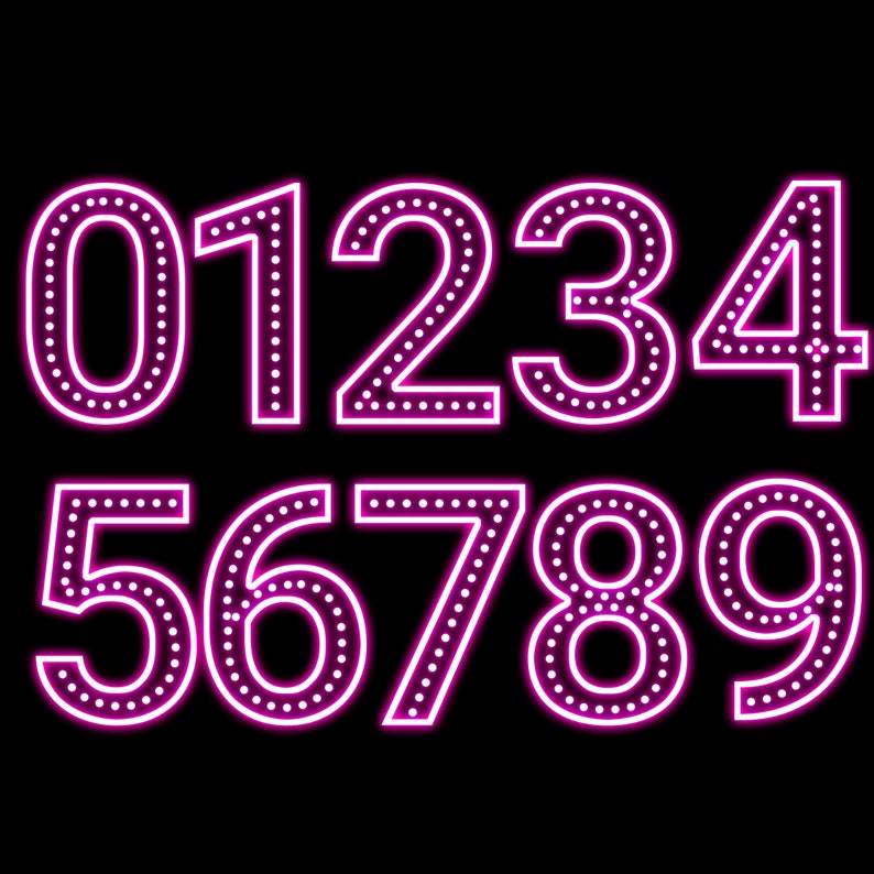 Pink Neon Letters PNG SVG Clipart Bundle, Neon Alphabet, Neon Font Svg ...