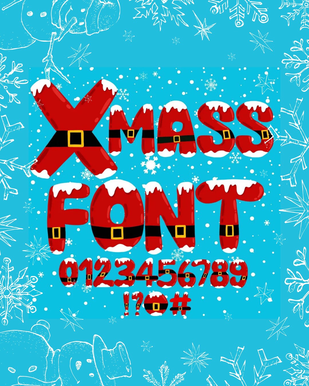 Santa Claus Christmas Alphabet & Numbers PNG SVG - Etsy