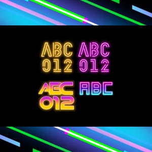 Neon Letters PNG SVG Clipart Bundle, Neon Alphabet, Neon Font Svg, Neon ...