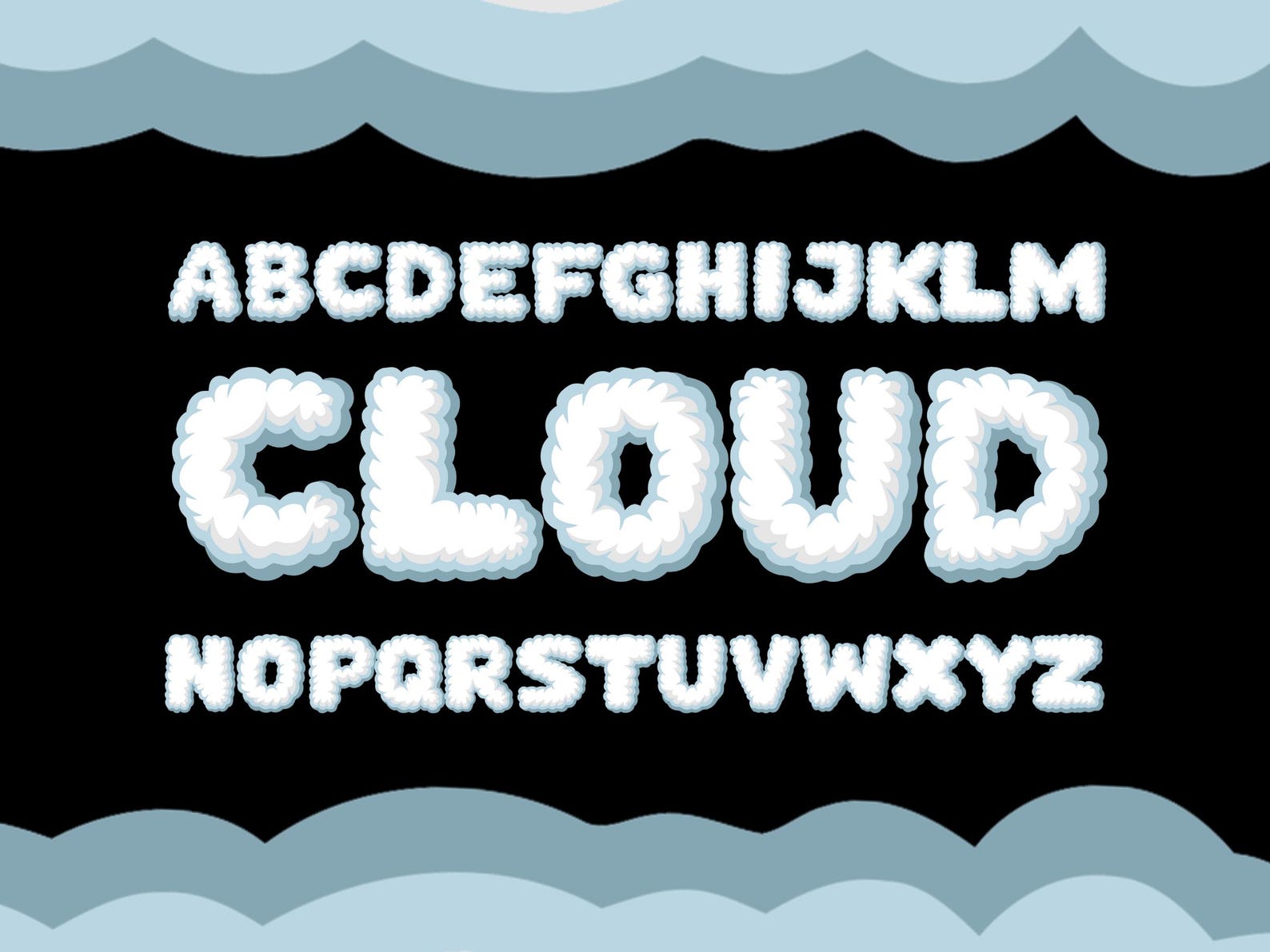 Cloud Letters Clipart Bundle: PNG SVG Alphabet Font - Etsy