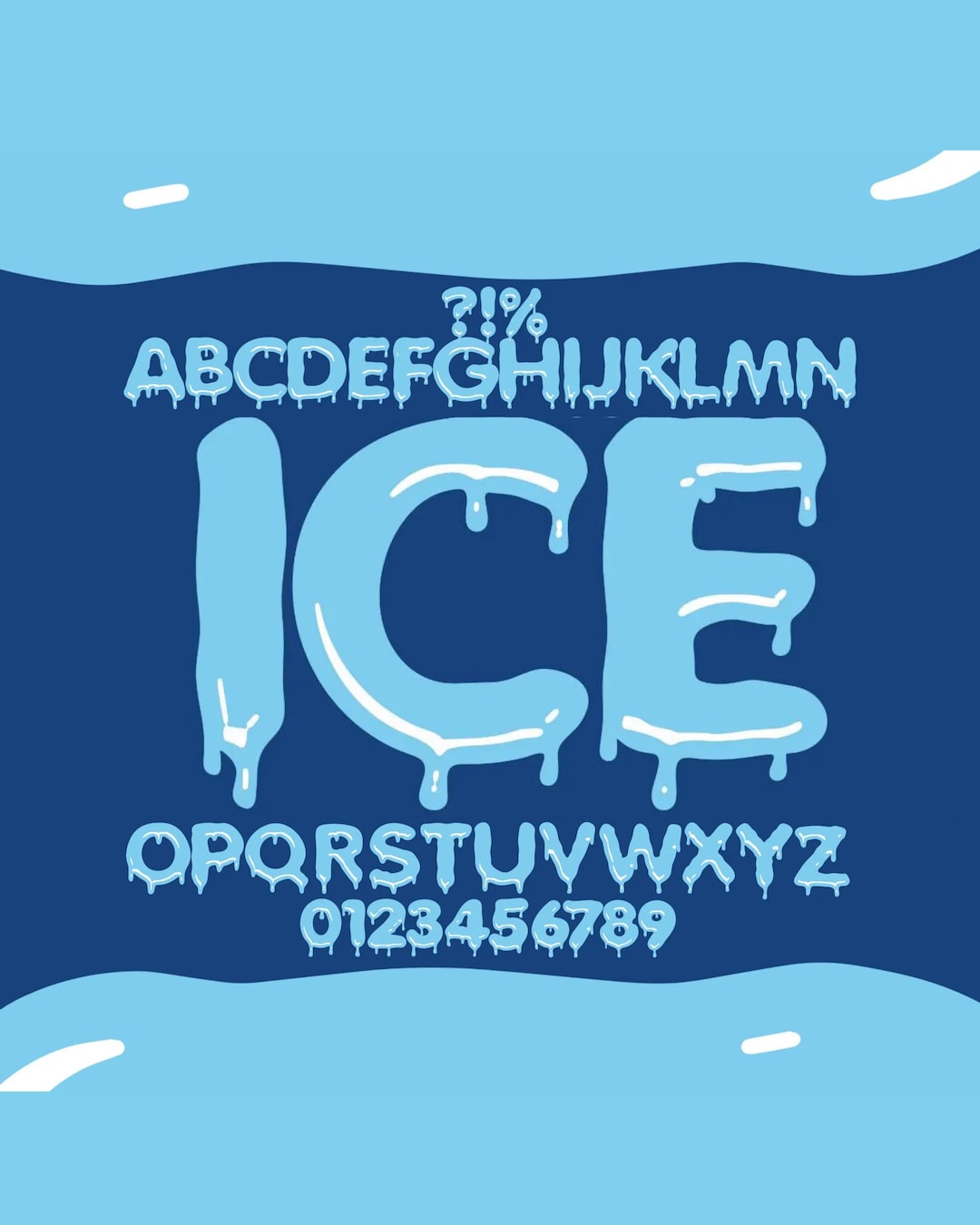 Melting Ice Font Clipart: PNG SVG Letters Bundle - Etsy