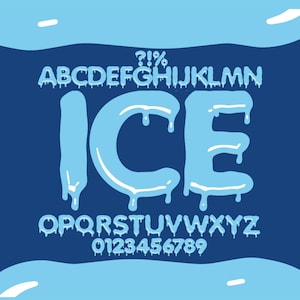 Melting Ice Font Clipart: PNG SVG Letters Bundle - Etsy