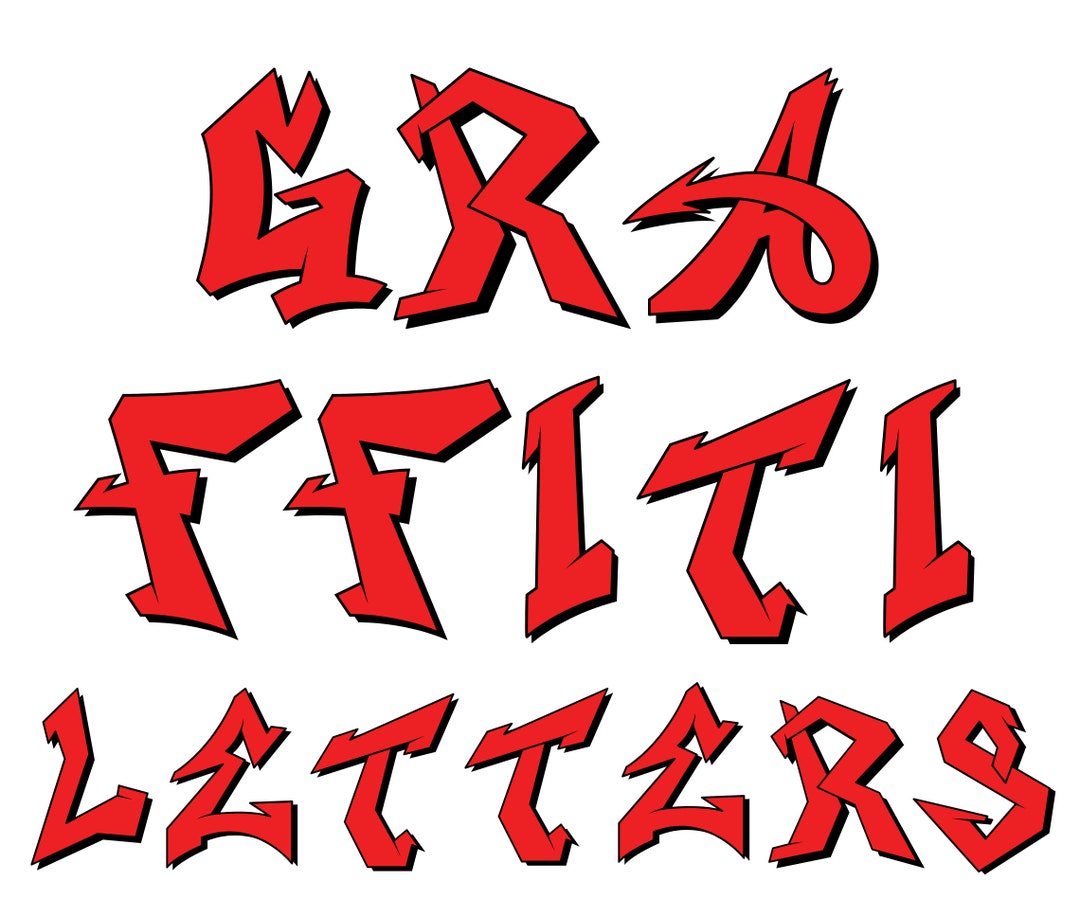 Graffiti Letters Clipart PNG SVG Bundle, Graffiti Font, Graffiti ...