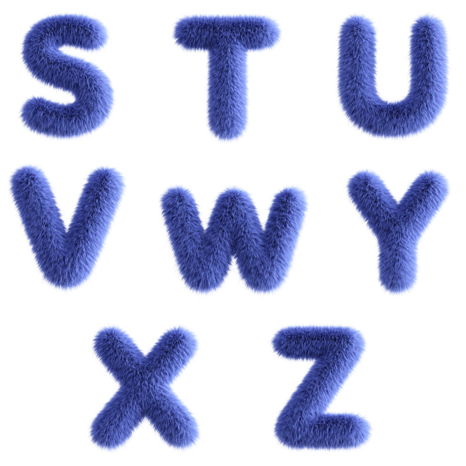3D Furry Letters Clipart PNG SVG Bundle, Furry Font, Fluffy Alphabet ...