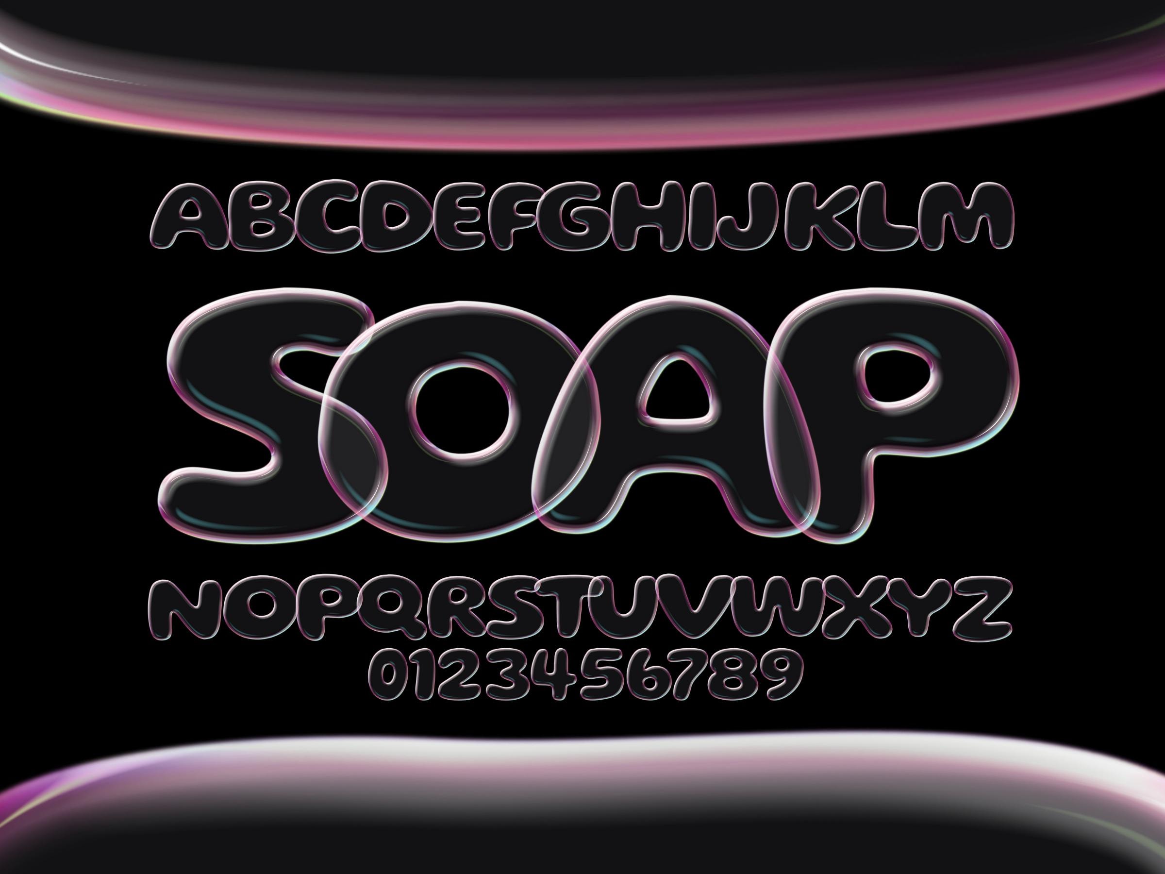 Soap Letters Clipart: Bubbly 3D Font, Printable Alphabet (PNG SVG ...