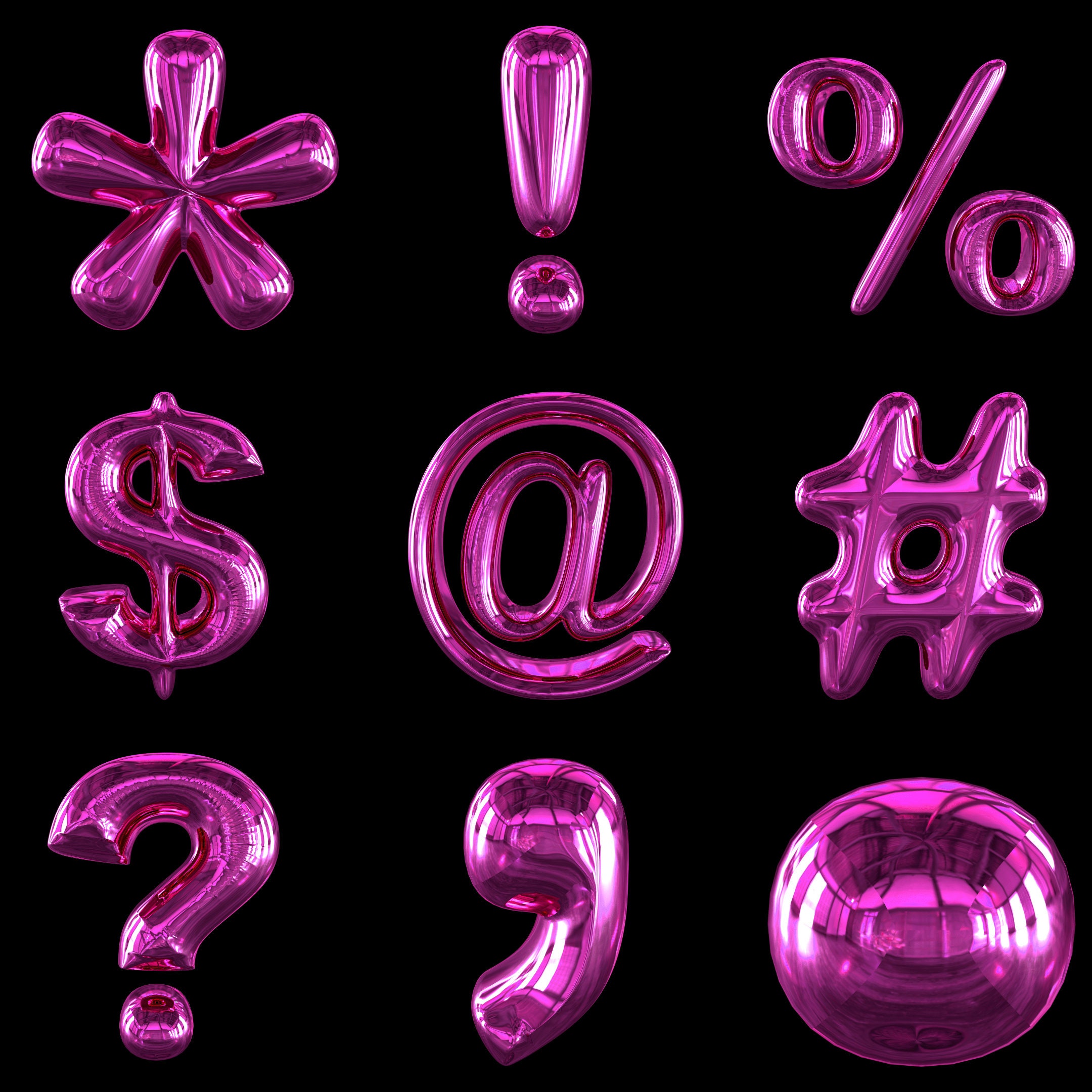 3D Balloon Letters Clipart PNG SVG Bundle, Bubbly Font, Bubbly Alphabet ...