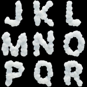 3D Cloud Letters PNG SVG Clipart Bundle, Cloud Alphabet, Cloud Font Svg ...