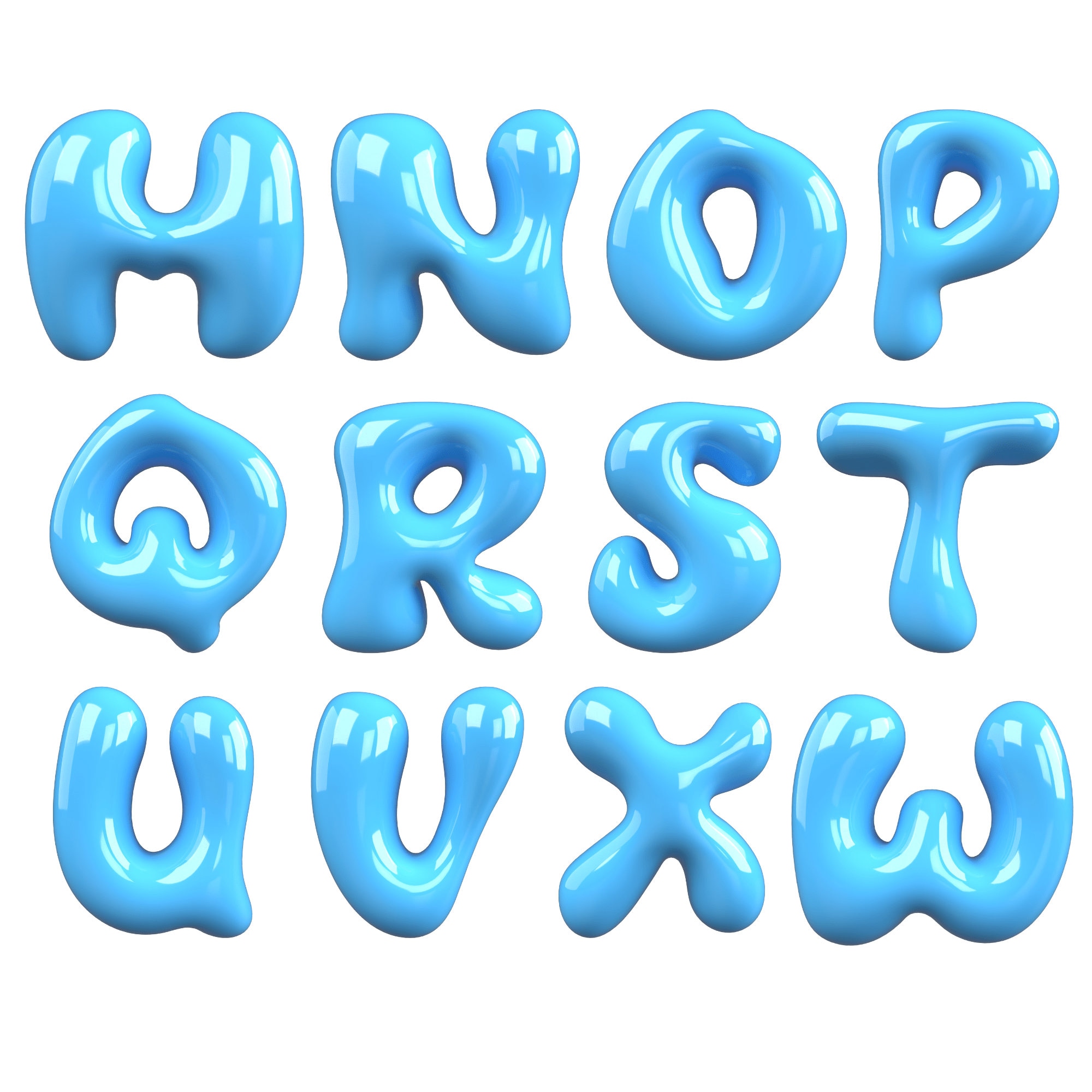 3D Bubbly Letters Clipart PNG SVG Bundle, Bubbly Font, Bubbly Alphabet ...