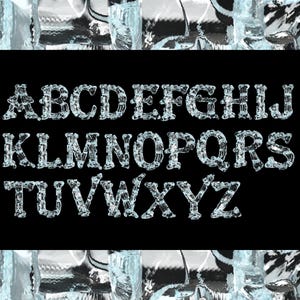 3D Ice Letters PNG SVG Bundle, Ice Font, Ice Alphabet, Winter Font ...