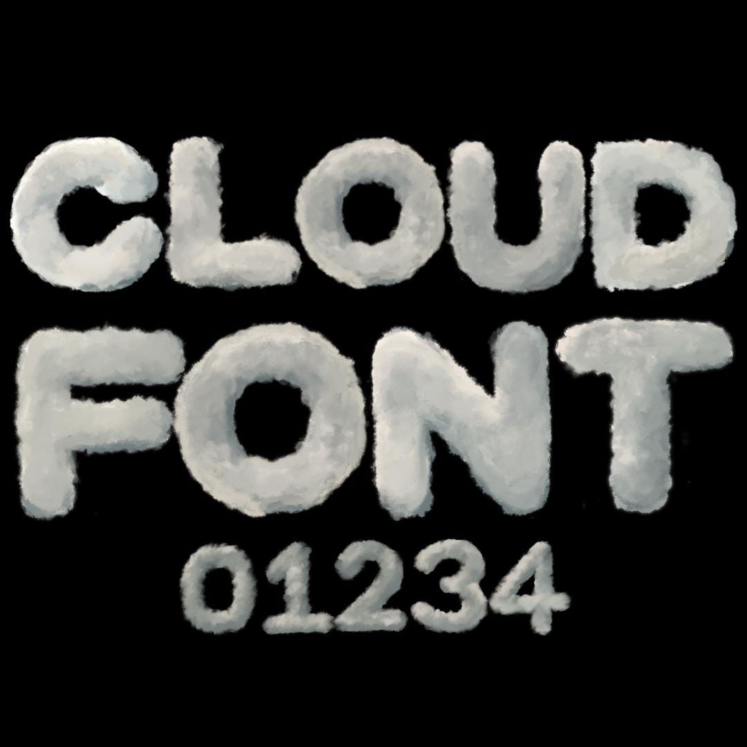 3D Cloud Letters PNG SVG Clipart Bundle, Cloud Alphabet, Cloud Font Svg ...