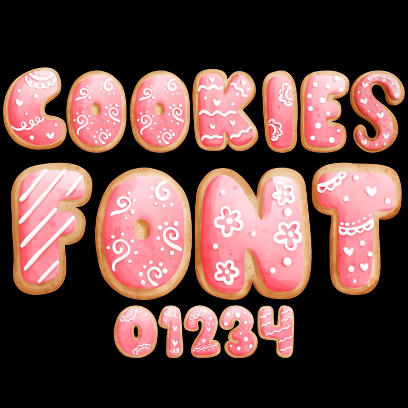 Cartoon Cookies Letters Clipart PNG SVG Bundle, Cookie Font, Cookie ...