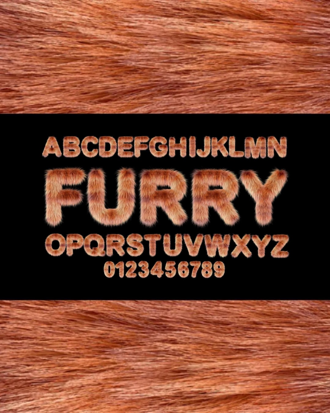 3D Furry Font Clipart: Animal Print Letters, Numbers (PNG SVG Bundle ...