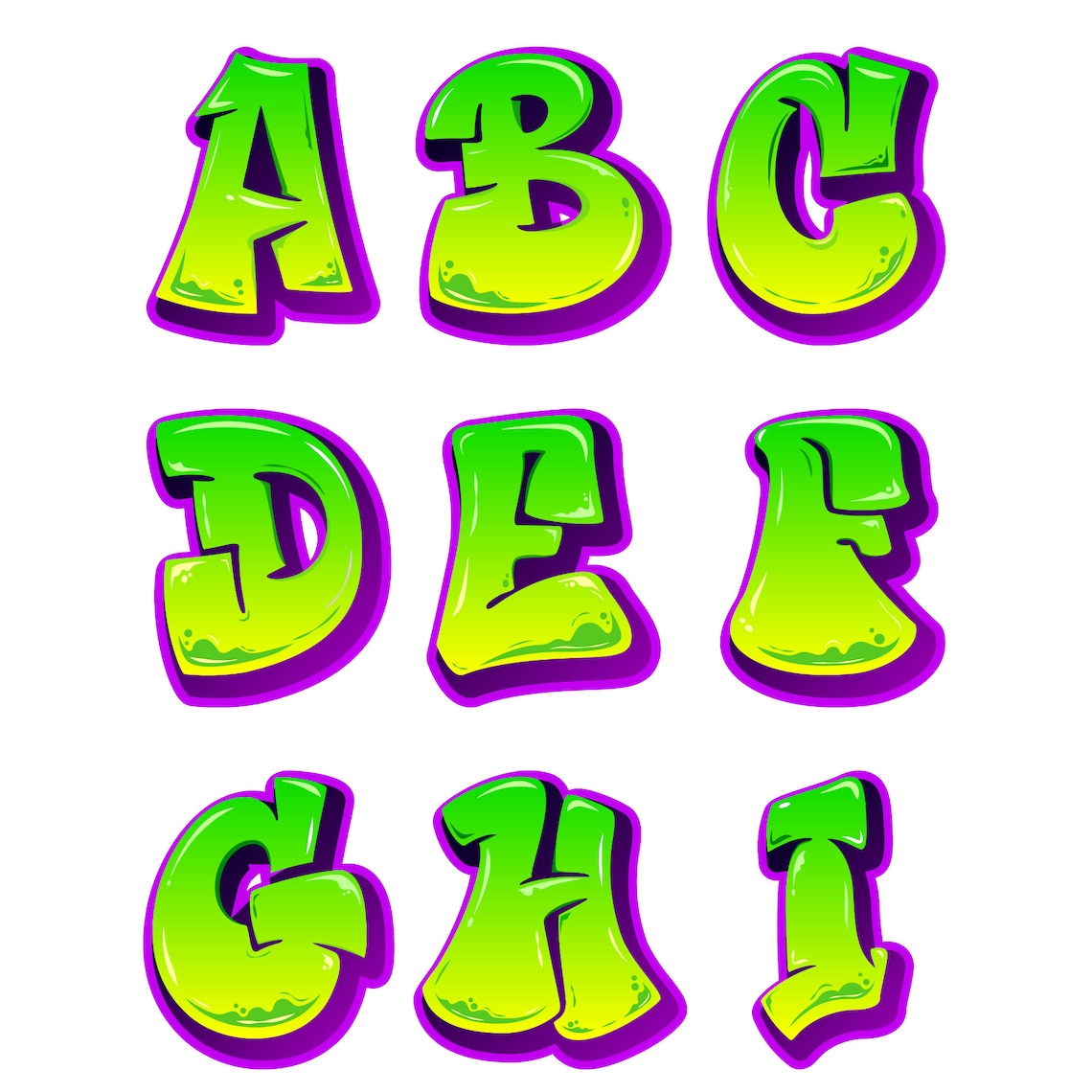 3D Graffiti Letters Clipart PNG SVG Bundle, Graffiti Font, Graffiti ...