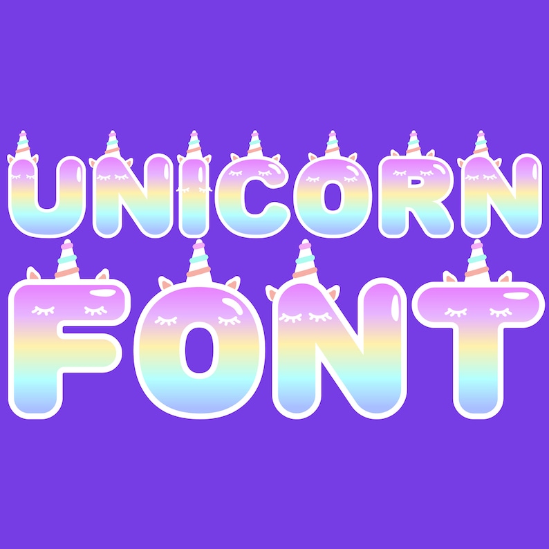 Unicorn Letters Clipart PNG SVG Bundle, Unicorn Font, Unicorn Alphabet ...
