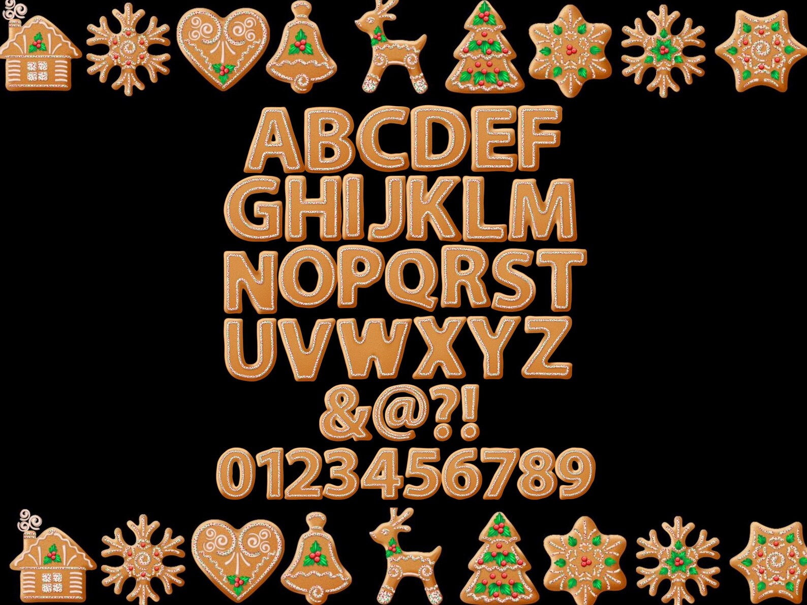 3D Gingerbread Font SVG PNG, Christmas Letters & Christmas Clipart - Etsy