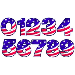 American Flag Font Numbers Clipart PNG SVG Bundle, American Letters ...