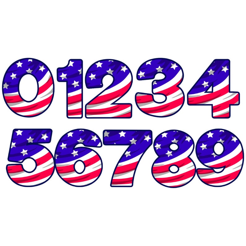 American Flag Font Numbers Clipart PNG SVG Bundle, American Letters ...