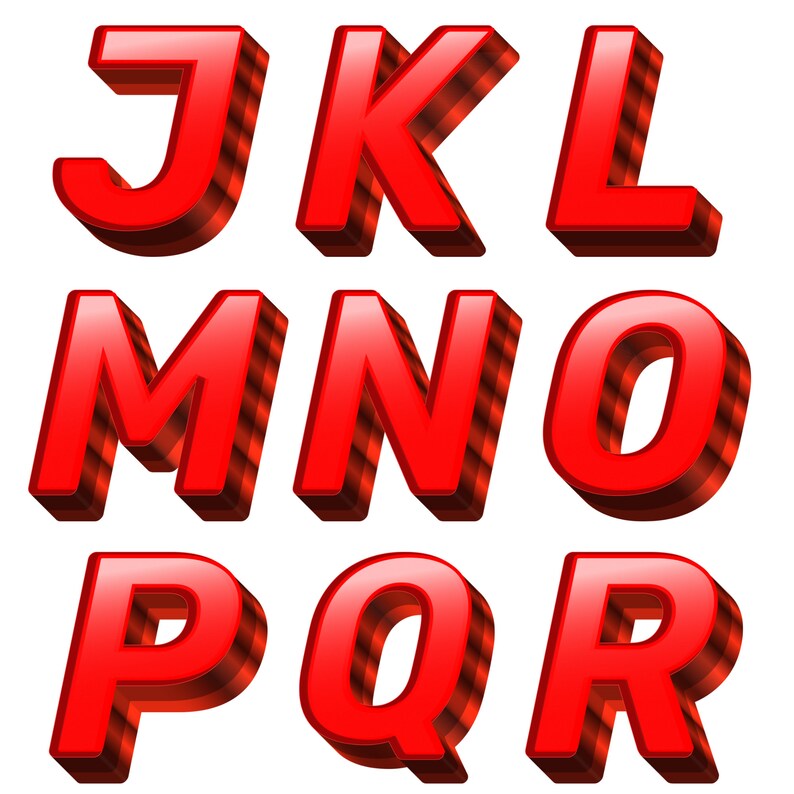 3D Letters Clipart PNG SVG Bundle 3D Font 3D Alphabet 3D - Etsy México