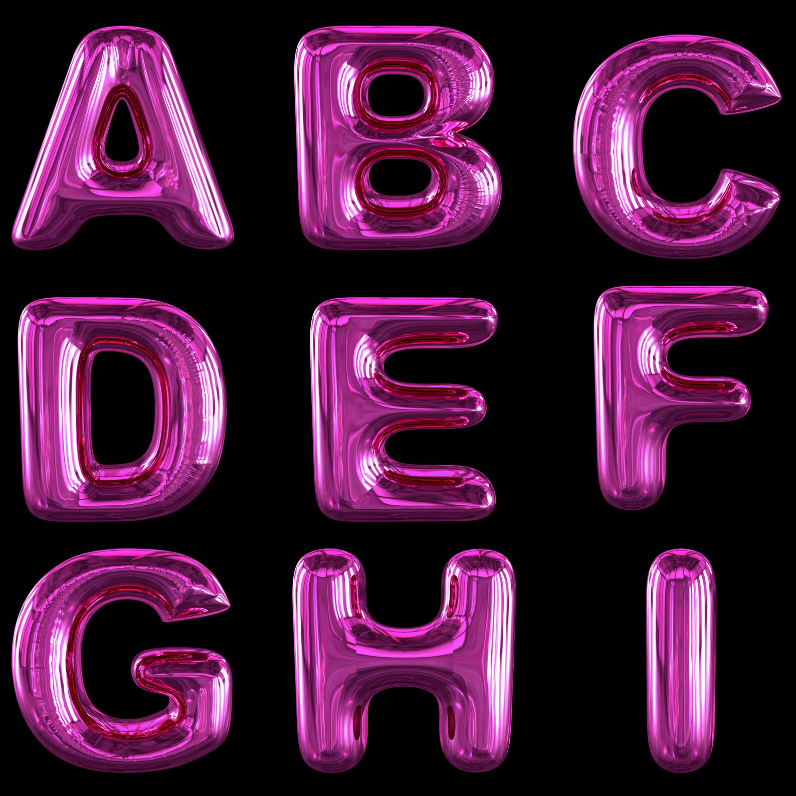3D Balloon Letters Clipart PNG SVG Bundle, Bubbly Font, Bubbly Alphabet ...