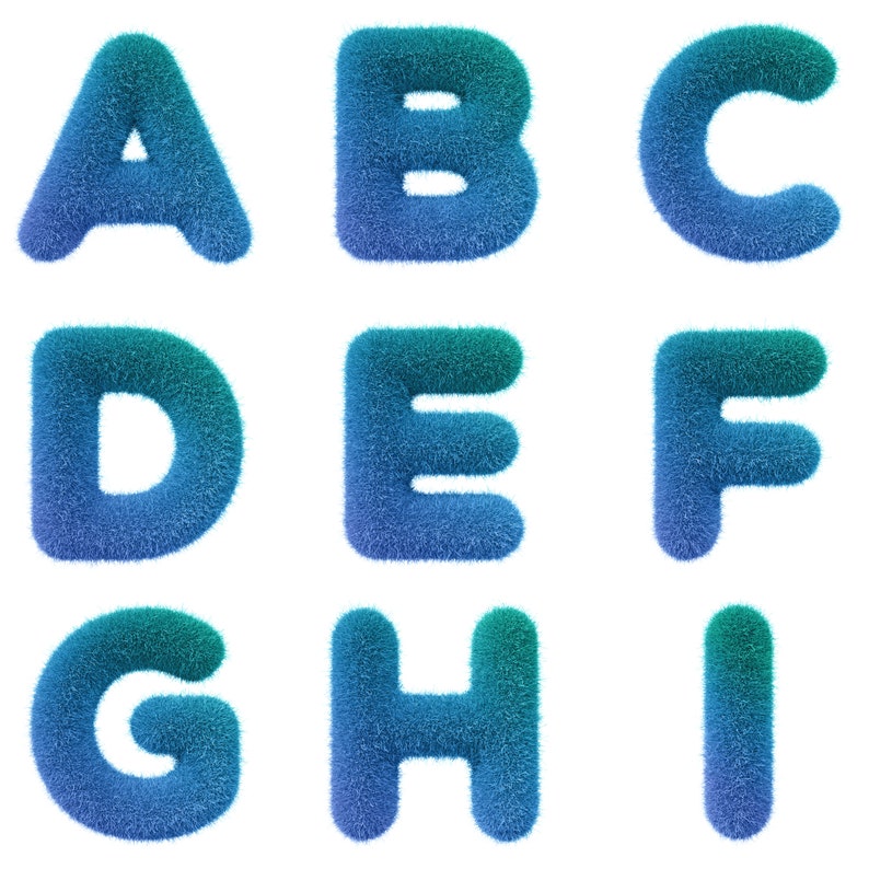 3D Furry Letters Clipart PNG SVG Bundle, Furry Font, Fluffy Alphabet ...
