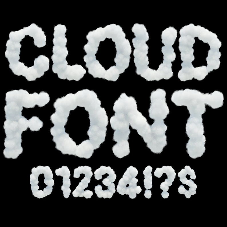 3D Cloud Letters PNG SVG Clipart Bundle, Cloud Alphabet, Cloud Font Svg ...