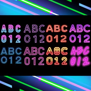 Neon Letters PNG SVG Clipart Bundle, Neon Alphabet, Neon Font Svg, Neon ...