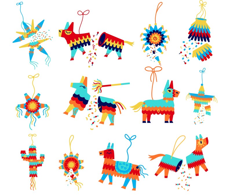 27 Pinata Clipart Bundle SVG PNG JPG Pdf Icons, Cinco De Mayo Clipart ...