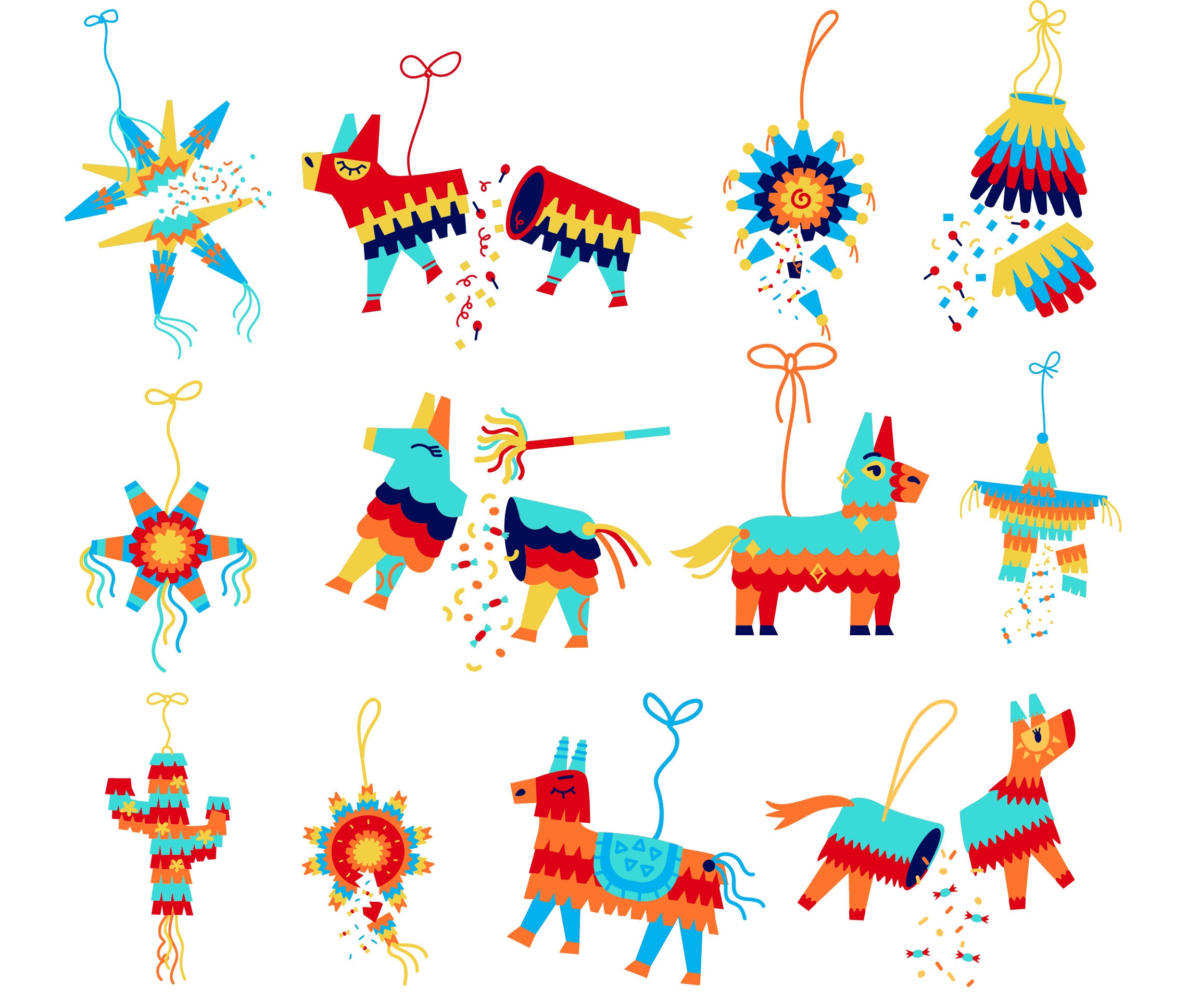 27 Pinata Clipart Bundle SVG PNG JPG Pdf Icons, Cinco De Mayo Clipart ...