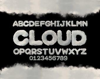 Cloud Letters Clipart Bundle: PNG SVG Alphabet Font - Etsy